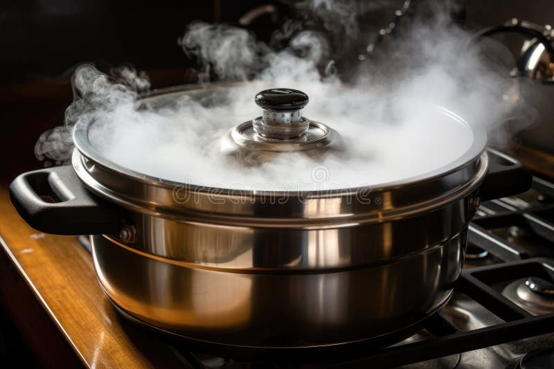 Close-up of Pressure Cooker Lid with Steam Release Stock Illustration ...
