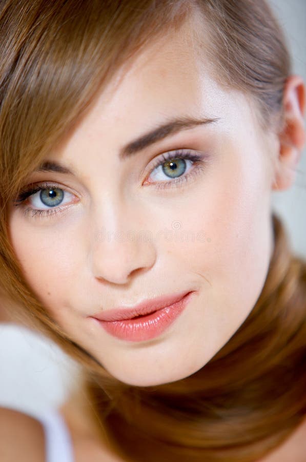 Close Up Pretty Blond Woman Face Stock Image - Image of natural, pure ...