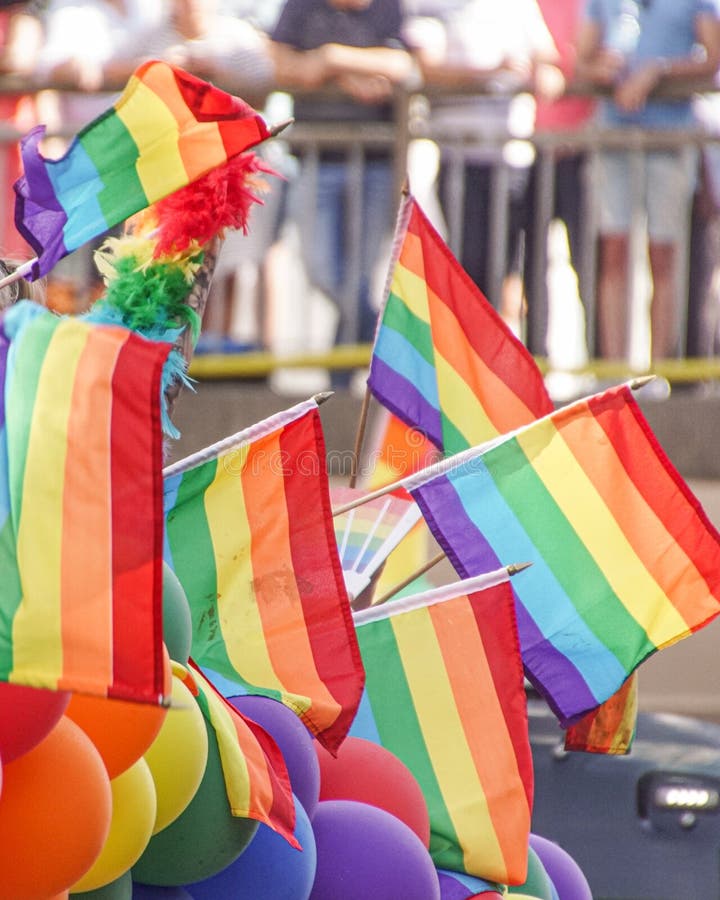 Close-up of Pride Flags at the Parade Stock Photo - Image of pride ...