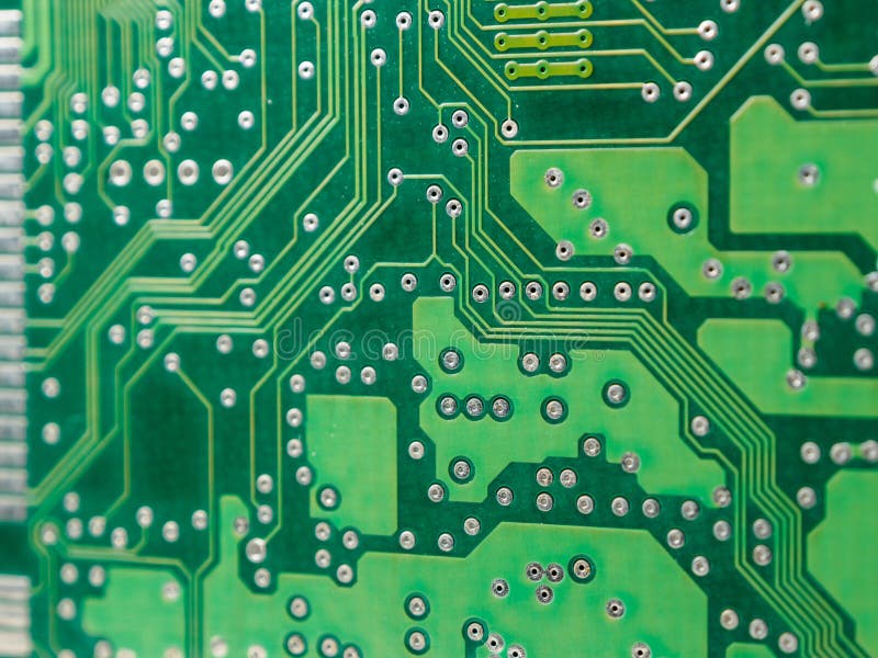 Close-up of a Printed Circuit Board with Chips, Showing the Complex ...