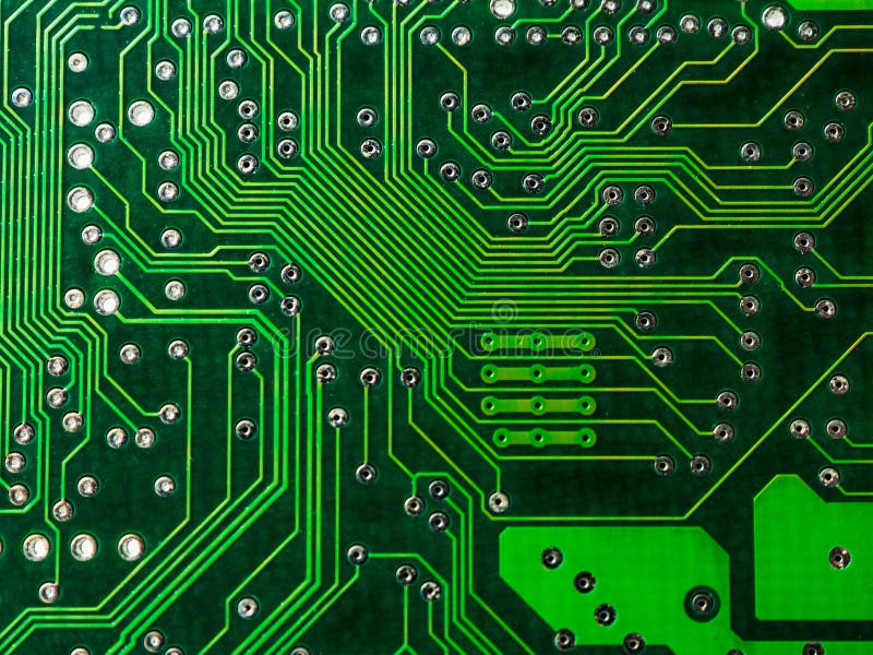 Close-up of a Printed Circuit Board with Chips, Showing the Complex ...