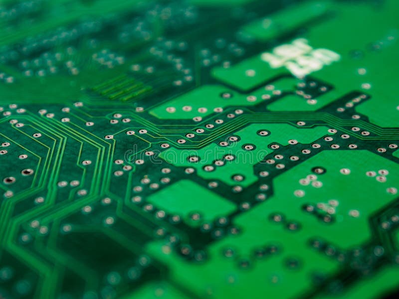 Close-up of a Printed Circuit Board with Chips, Showing the Complex ...