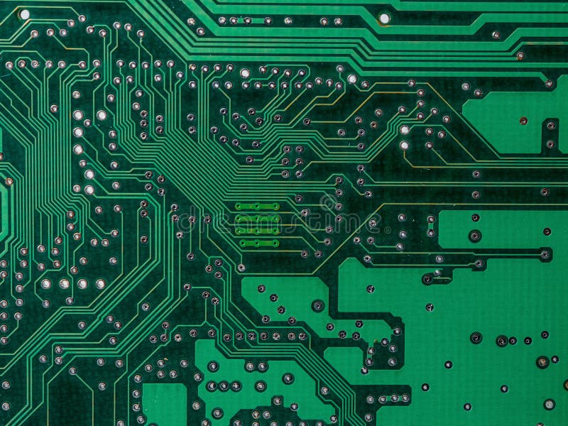 Close-up of a Printed Circuit Board with Chips, Showing the Complex ...