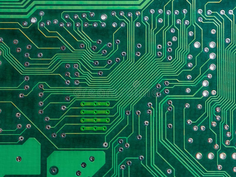 Close-up of a Printed Circuit Board with Chips, Showing the Complex ...