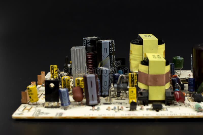 Close-up of a Printed Circuit Board with Details of an Electronic ...