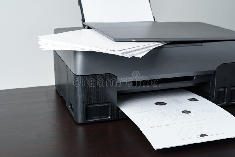 Close Up Printer Copier Device on Table in the Office Stock Image ...