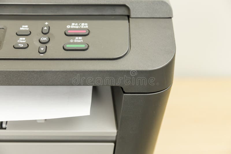 Close-up of printer stock photo. Image of equipment, start - 48197008