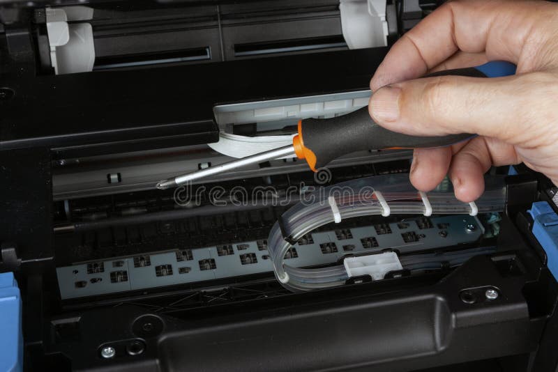 Close up of printer repair stock image. Image of connection - 232513649