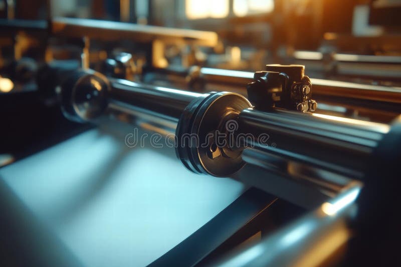 Close-up of Printing Press Roller Mechanism Stock Illustration ...
