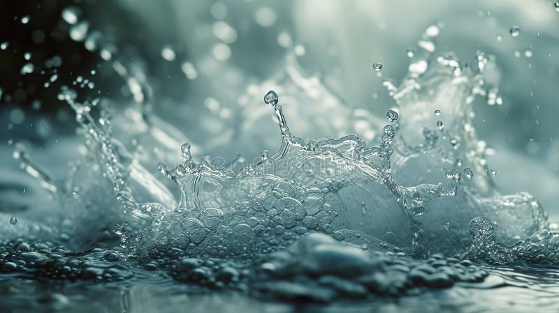 Crystal Clear Water Droplets Splashing Stock Image - Image of liquid ...