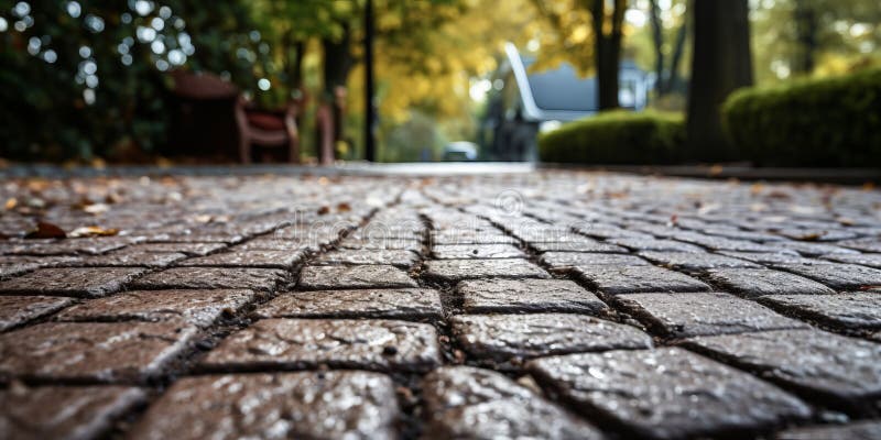 Close Up of Private Driveway Stock Illustration - Illustration of ...