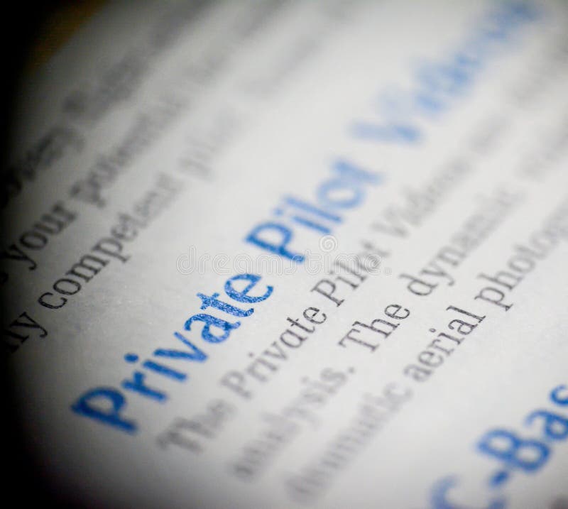 Close Up of the Private Pilot Chapter of an Aviation Manual Stock Photo ...