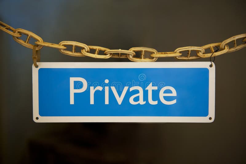 Close up of private sign stock photo. Image of land - 303290582