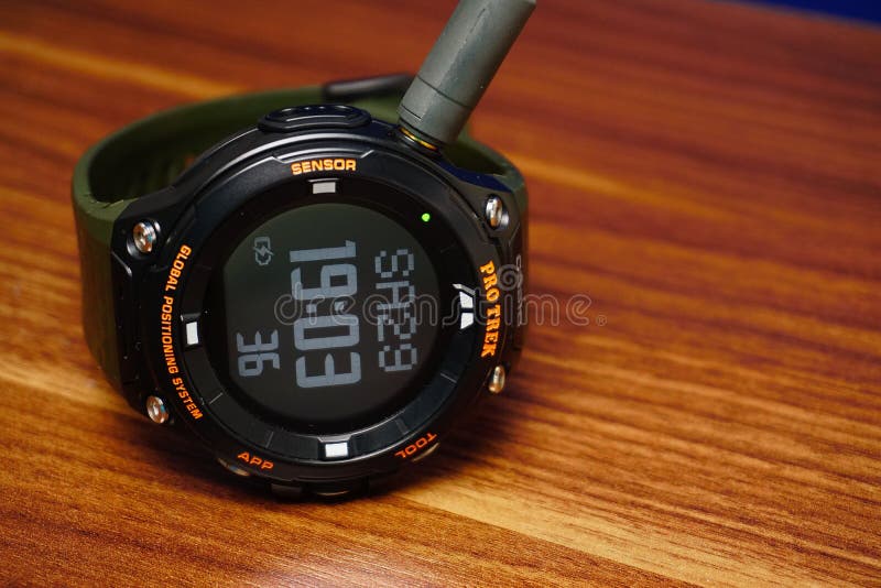 Close Up of a Pro Track Casio Watch Editorial Stock Photo - Image of ...