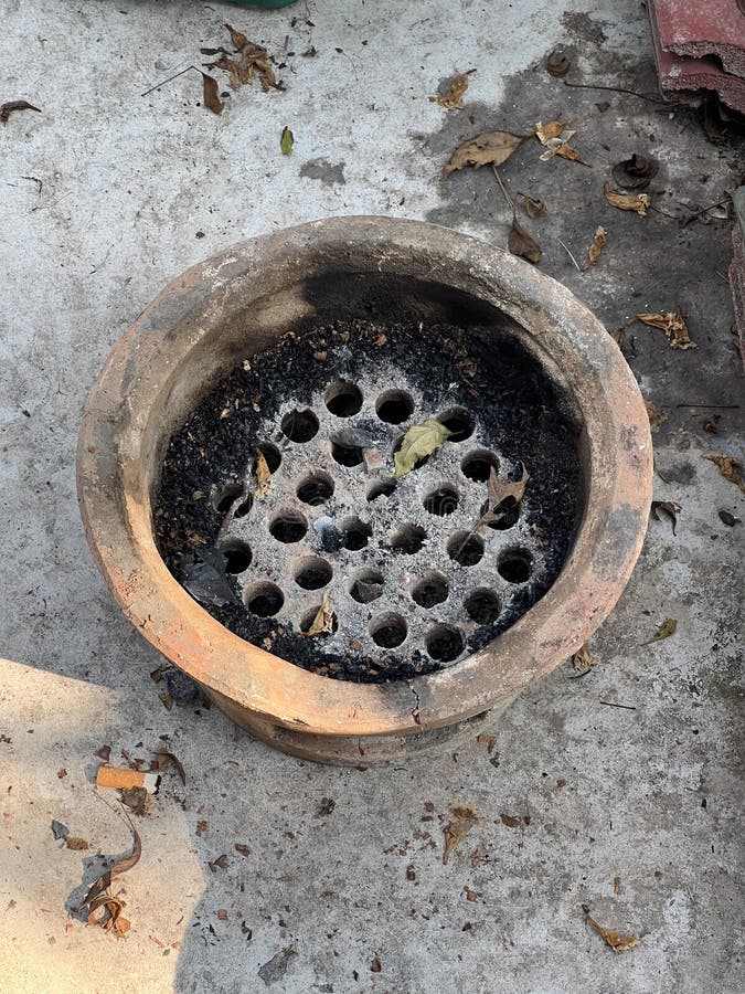The Process of Cooking a Stove with a Burning Fire Stock Image - Image ...