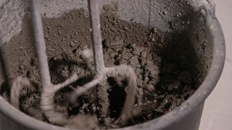 Close-up of the Process of Kneading a Building Dry Mix of Crushed Stone ...