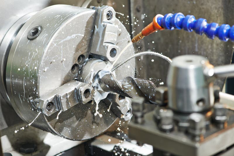 Close-up Process of Metal Machining by Mill Stock Photo - Image of ...
