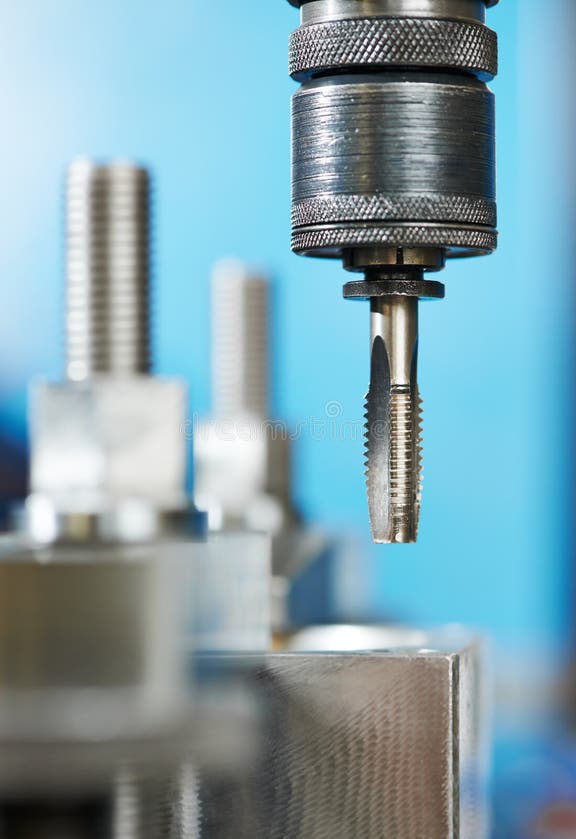 Close-up Process of Metal Threading Stock Photo - Image of machine ...