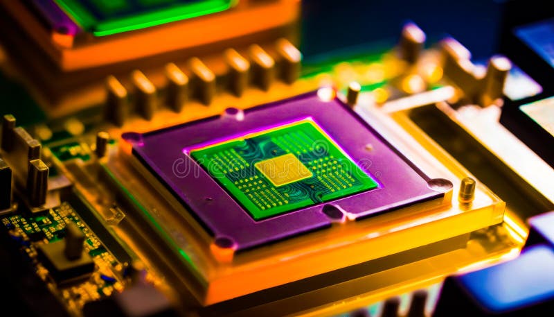 Close Up of Processor Chip on Computer. Generative AI Stock ...