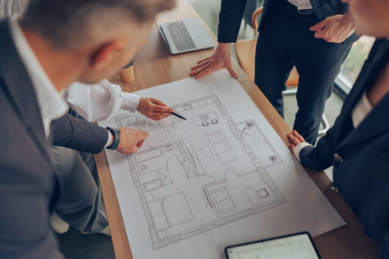 Close Up of Professional Business Managers Working with Project ...