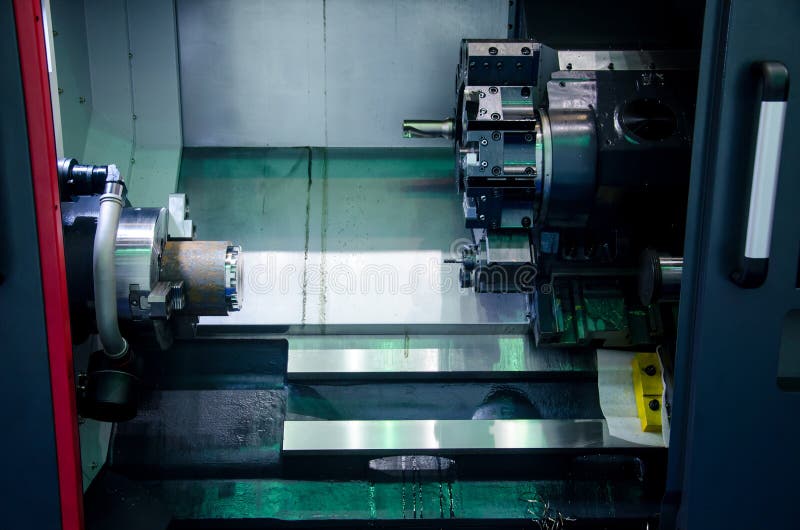 Cnc turning center stock photo. Image of machining, mechanical - 141111258