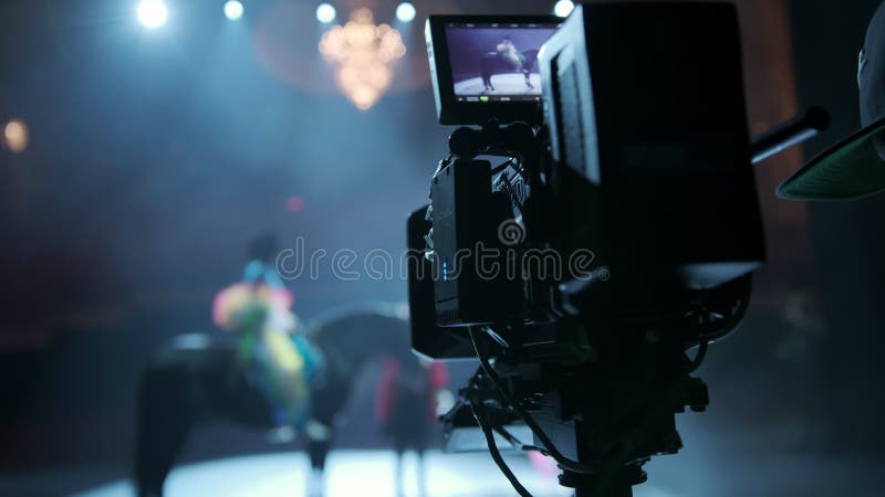 Close Up of Professional Digital Cinema Camera with Set of Light ...