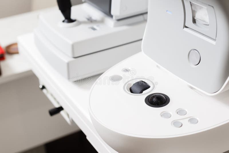 Close Up of Professional Eye Testing Equipment. Modern Eye Testing ...