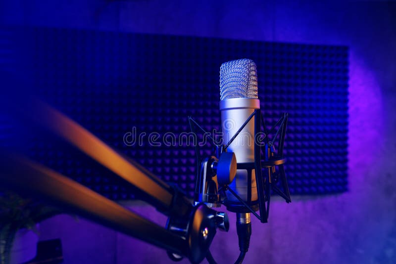 Close Up of Professional Microphone in Recording Studio Stock Image ...