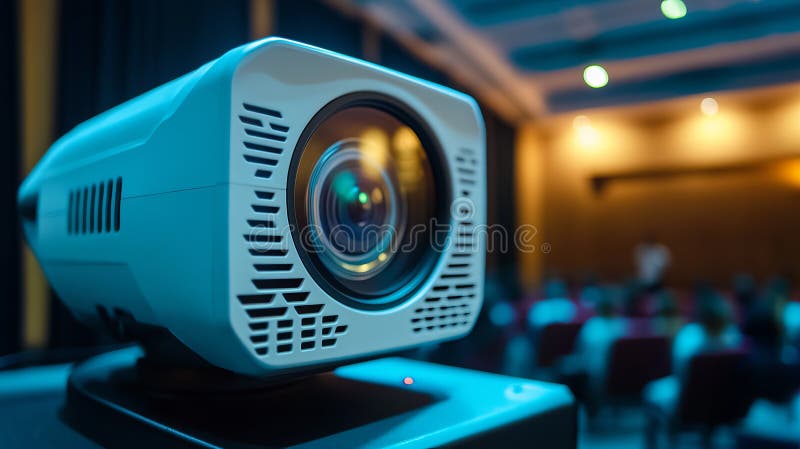 Close-up of a Professional Projector in a Conference Room with ...