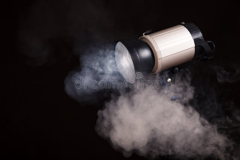 Close-up of Professional Studio Light. Concept Photoshoot in Fog Stock ...