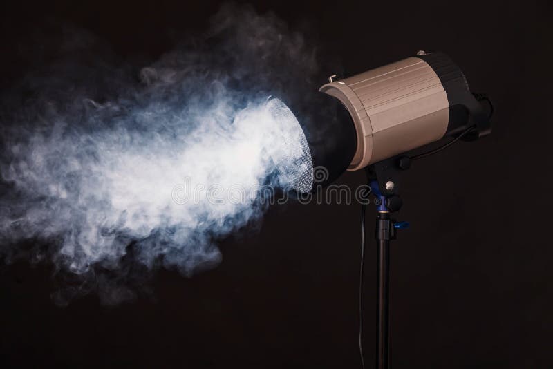 Close-up of Professional Studio Light. Concept Photoshoot in Fog Stock ...