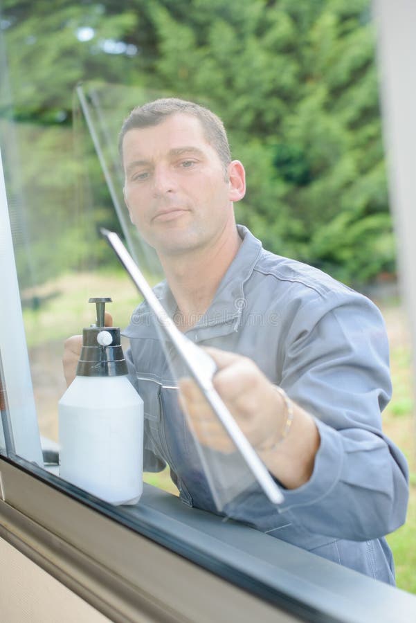 Close Up Professional Window Cleaner Stock Photo - Image of industrial ...