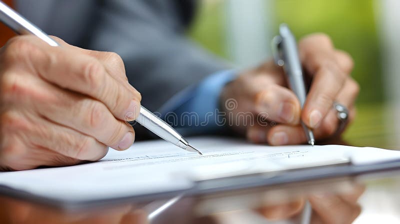 Close-up of Professional Writing in Notebook at Business Meeting ...