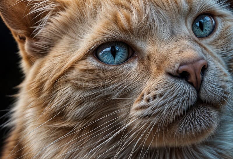 A Close-up Profile of a Cats Face, Focused on Its Blue Eye, with the ...