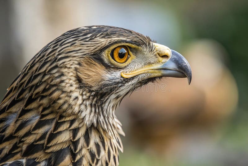 Close-up Profile of a Hawk with Sharp Talons and Intense Gaze Stock ...