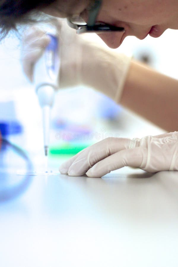 Close-up Profile of Researcher Making Test Stock Image - Image of ...