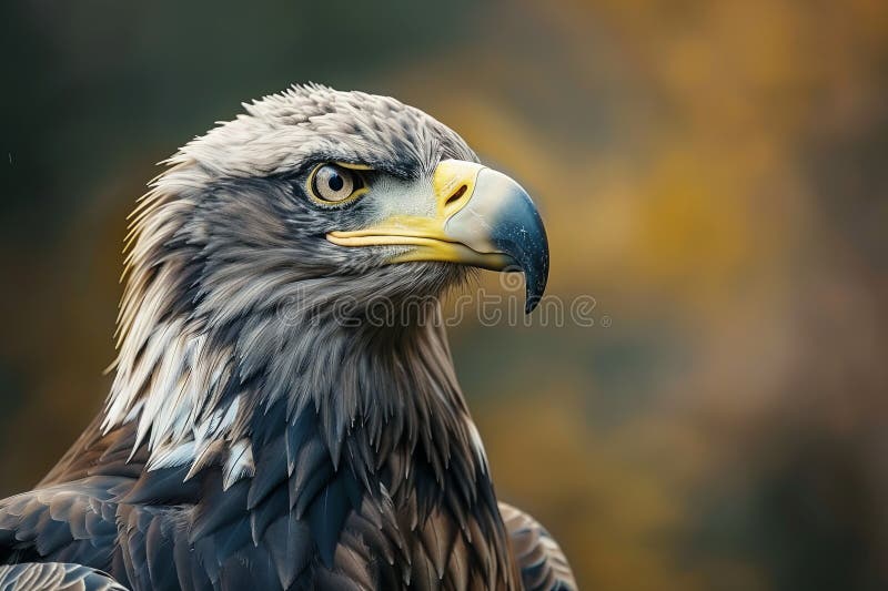 Profile View of a Majestic Eagle with Sharp Eyes and Powerful ...