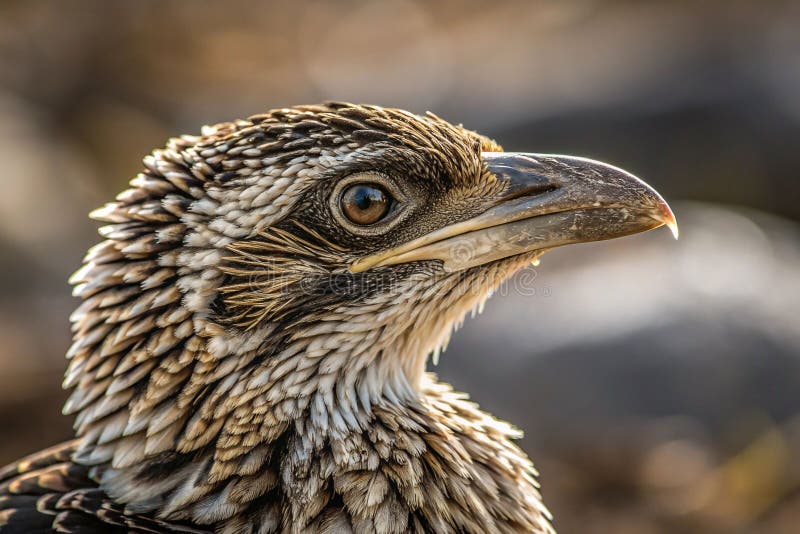 Close-up Profile of a Young, Brown and White Bird with a Sharp Beak ...