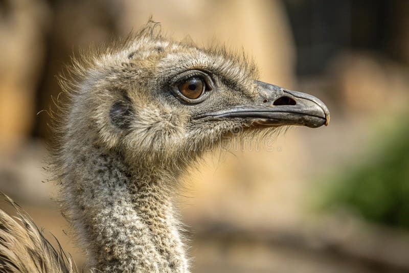 Close-up Profile of a Young Rhea S Head and Neck Stock Illustration ...