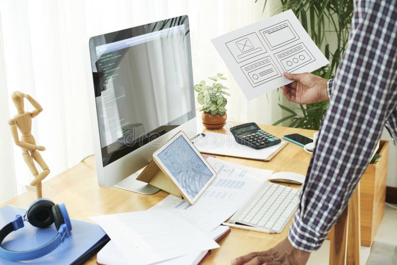 Programmer Working with Software Stock Image - Image of computer ...