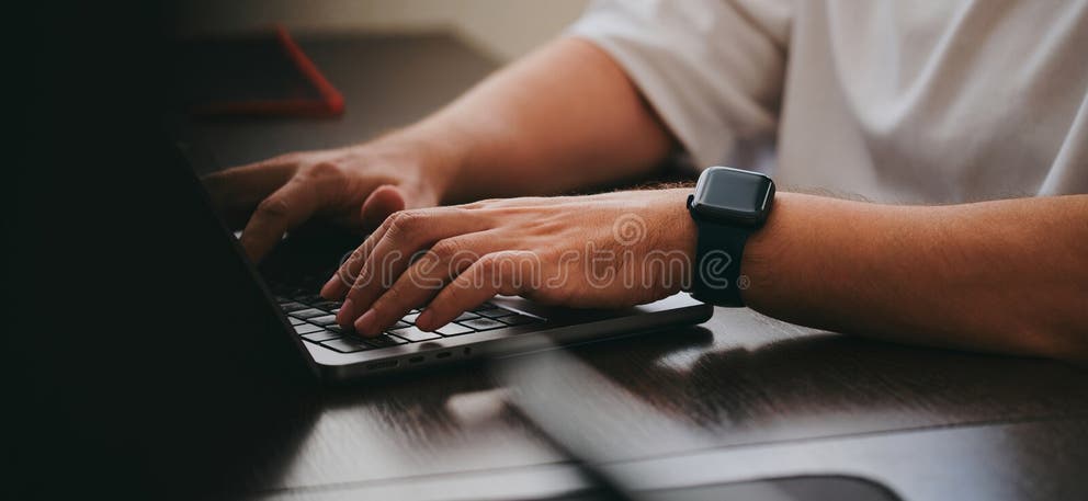 Close-up Programmer S Hands are Working on Computer. Modern it ...