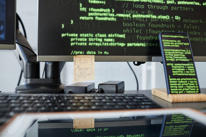 Green Code Programming stock photo. Image of hacker - 259365172