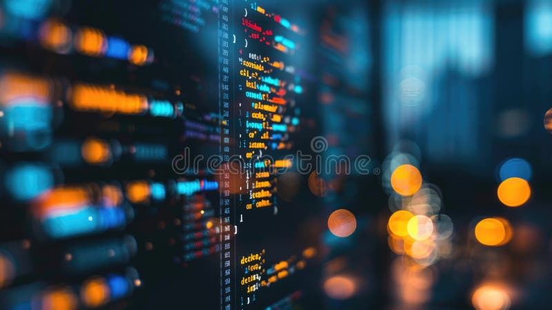 Close Up of Programming Code on a Laptop Screen with Blurred Background. AIG53F. Stock ...