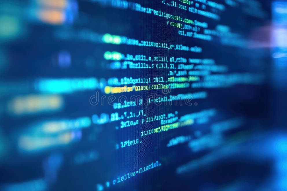 Close-up of Programming Code on a Screen Stock Illustration - Illustration of internet, coding ...