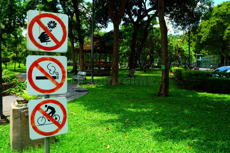 Close Up Prohibited Activities Sign. Stock Photo - Image of allowed ...