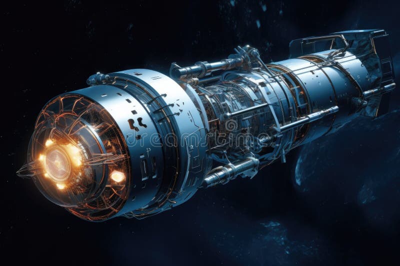 Close-up of a Propulsion System in Space Stock Illustration ...