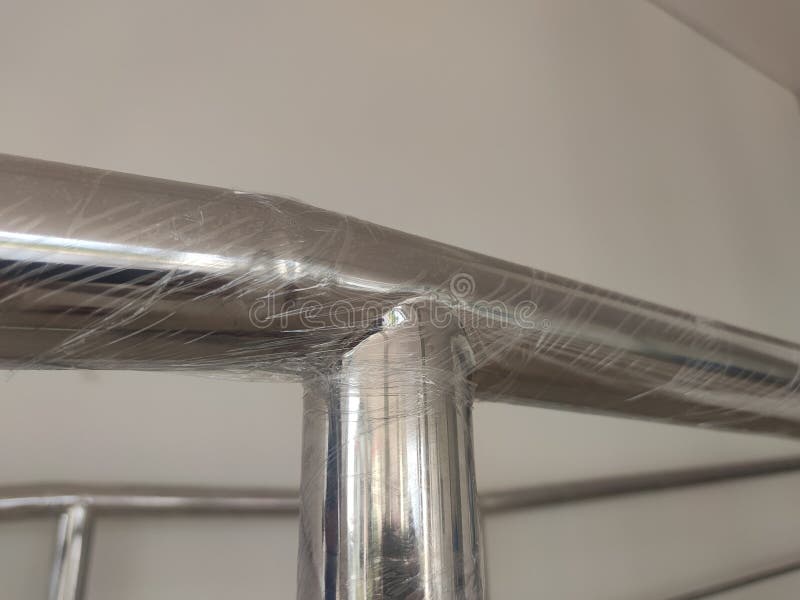 Close-up of Protective-Wrapped Steel Rail Intersection Stock Image ...