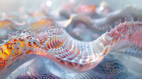 Close Up of Proteomic Study Showing Protein Structure and Cell Material ...