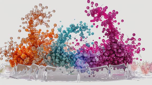 Close Up of Proteomic Study Showing Protein Structure and Cell Material ...