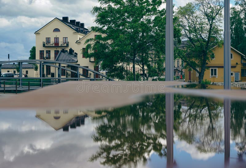 Close-up of a Puddle of Water on a Loading Dock Stock Photo - Image of ...